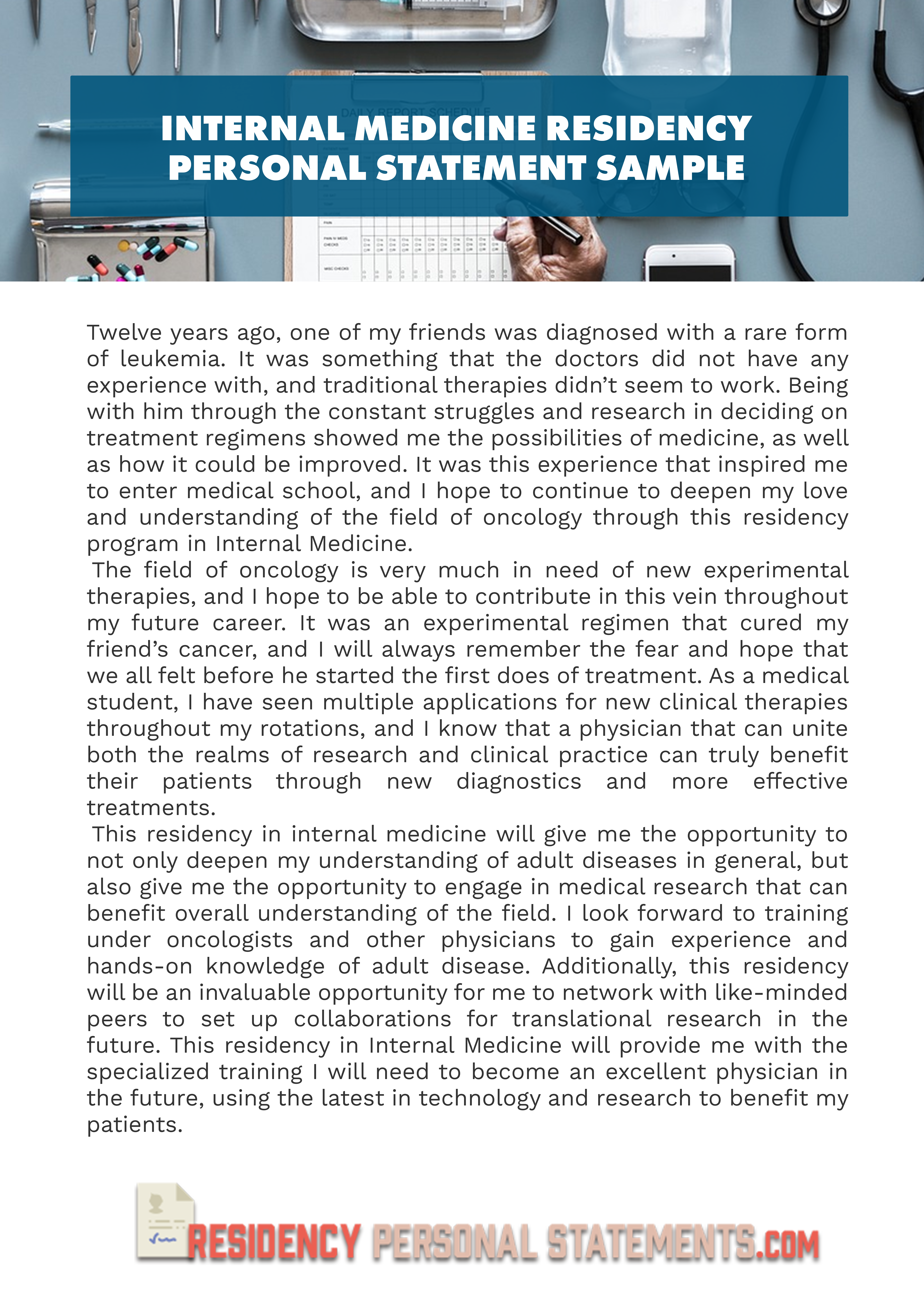 Catchy Internal Medicine Residency Personal Statement for You Catchy Internal Medicine Residency Personal Statement for You